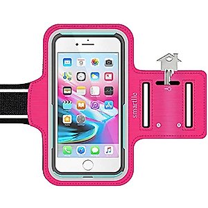 smartlle Arm Phone Holder for Running, Armband Cellphone for 13 12 11 Pro Max/XR/8 7 6s Plus, A/S/Note, Up to 6.9’’, for Exercise Gym Fitness Sports Gear Pink