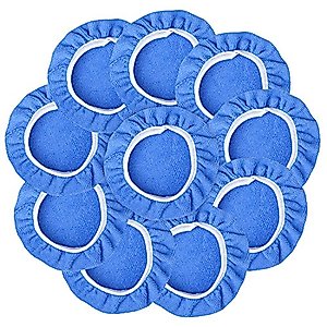 Awpeye 10Pack Car Polisher Pad Bonnet (5 to 6 Inches) Soft Microfiber Polishing Bonnet Buffing Pad Cover