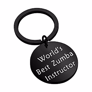 FEELMEM Teacher Gift Zumba Teacher Appreciation Gift World's Best Zumba Instructor Black Keychain Dance Jewelry for Dance Teacher Zumba Teacher (Zumba)