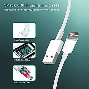 iPhone Charger, 3Pack iPhone Charging 【Apple MFi Certified】 iPhone Charger Block Cube iPhone Wall Charger Portable Travel Plug with 6FT iPhone Charger Cord Cable for iPhone 5/6/7/8/X/11/12/13/14/SE