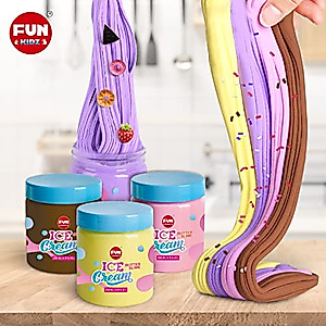 35.16 FL OZ Butter Slime Pack, FunKidz Fluffy Ice Cream Slime Kit for Girls 6-8 Premade 1040 ML Slime Toys Birthday Gifts Party Favor for Kids Age 6-12
