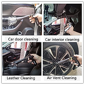 BIAOMEI High Pressure Car Interior Cleaning Gun Automobile Detailing Cleaning Car Detailing Dry Washing Gun with Brush (New ugrade Aluminum Tube Rotate), z-014