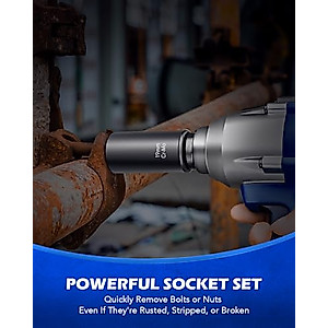 OMT Twist Socket Tool Set, 1/2" Drive 5pc Nut and Bolt Extractor Set, Rounded Bolt & Stripped Lug Nut Remover Tool Kit