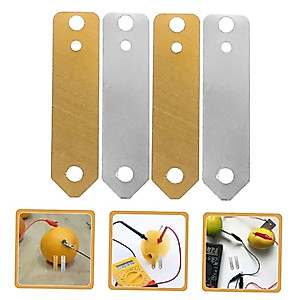 OSOLADY 4 Pcs Fruit Battery Material Metal Electrode Strip Electrode Strip for Plating Electrode Strip for Electroplating Copper Electrode Strip Electroplating Electrode Strip Zinc