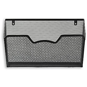 3 Pack - SimpleHouseware Wall Mount Single Pocket File Organizer Holder, Black