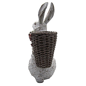 RAZ Imports Iris Garden 20.25" Rabbit with Basket On Back Figurine