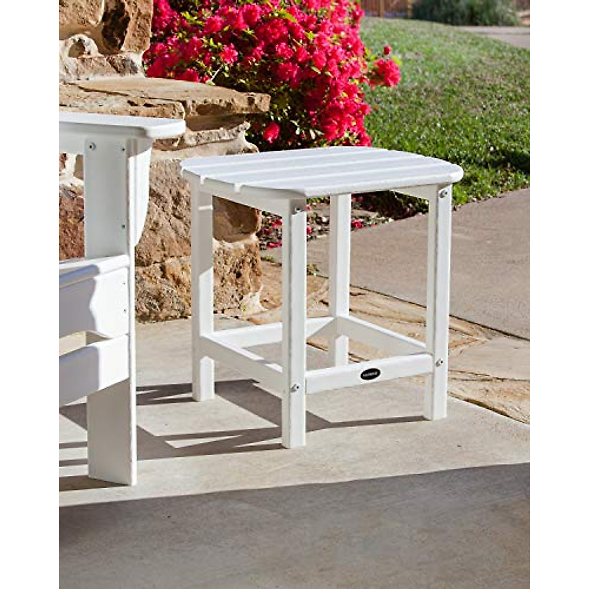 POLYWOOD SBT18WH South Beach 18" Outdoor Side Table, White