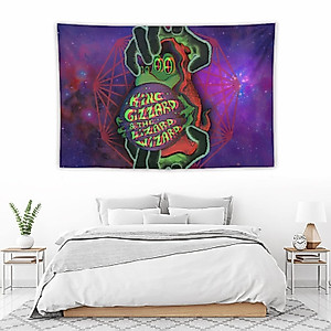 YWVWY King Gizzard And The Lizard Wizard Poster Vinyl Polyester Tapestry Wall Art Print Gift Picture Painting Tapestries Artwork Bedroom Home Decor 40"x60"