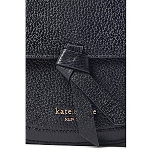 Kate Spade New York Knott Pebbled Leather Medium Saddle Bag Black One Size