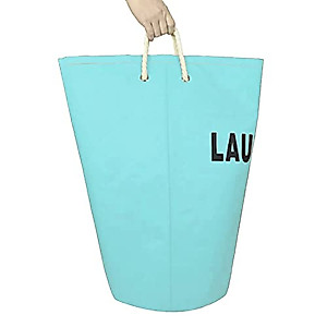 FENGLE 85L Large Laundry Basket (4 Colors), Waterproof Laundry Hamper, Laundry Bag with Padded Handles, Clothes Hamper Stands Up Well, Collapsible Laundry Basket Easy Storage (1 section, green)