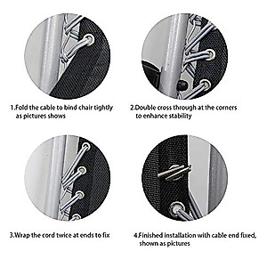 Mimoo Zero Gravity Chair Replacement Cord, Zero Gravity Chair Replacement Laces for Zero Gravity Chairs, Zero Gravity Recliner Repair Tool, Lounge Chair, Bungee Chair - 4 Cords