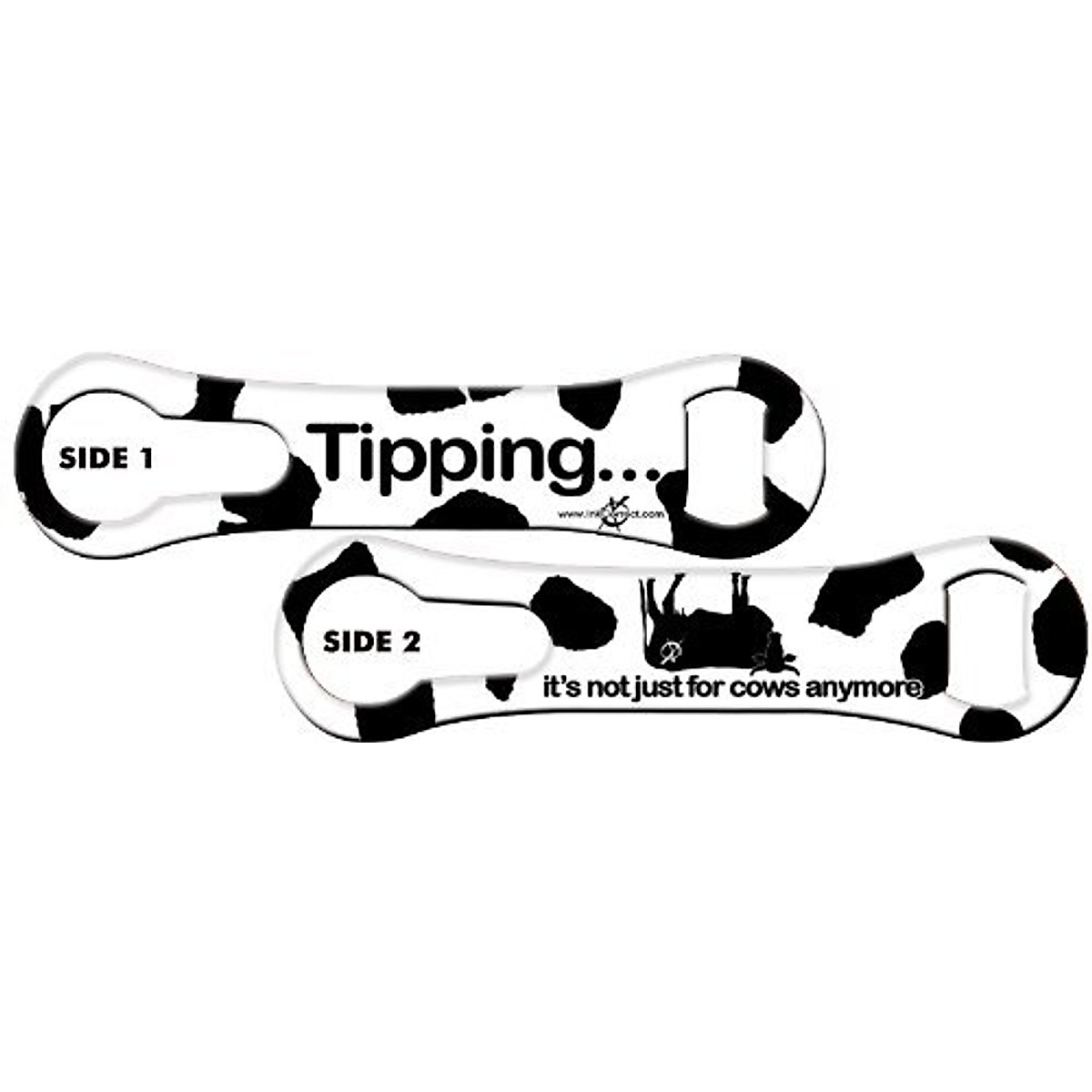 V-ROD Bone Bottle Opener and Pour Spout Remover: Cow Tipping - White