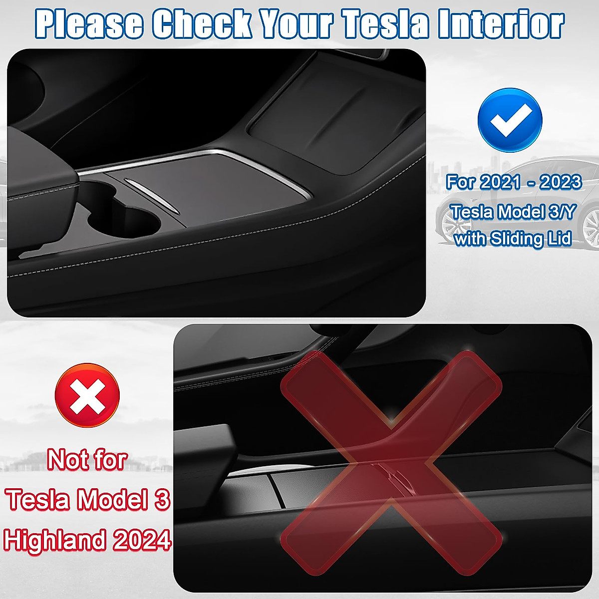 XINTUO 5Pcs Center Console Organizer Tray Compatible for Tesla Model Y Accessories 2025 2024-2021 Armrest Hidden Drawer Storage Box Cup Holder (Not Compatible for Model 3 2024)