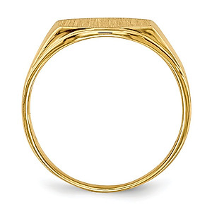 Solid 14k Yellow Gold 8.5x11.5mm Open Back Engravable Monogram Signet Ring Band Size 5