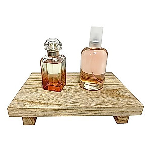 Laual Designs Small Wooden Riser Plant Stand | Rustic Home Décor Pedestal Stand | Handmade Bathroom Decor | Soap Tray | Wood Stand | Decorative Tray Kitchen Décor Farmhouse Decor | Natural