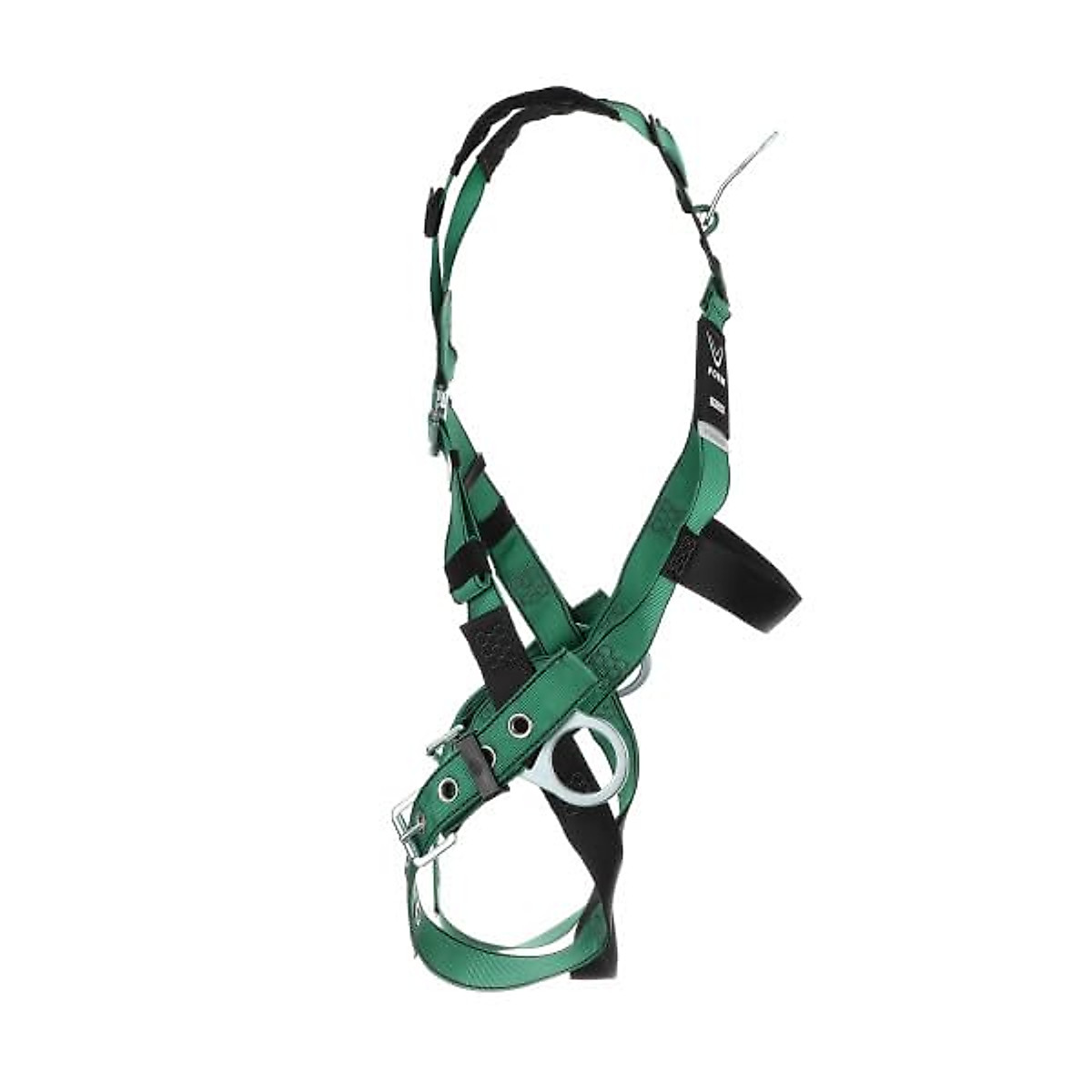 MSA 10197216 V-Form Full Body Safety Harness - Extra Large, D-Ring Configuration: Back/Hip, Tongue Buckle Leg Straps, Color: Green, Full Body Harness, Durable
