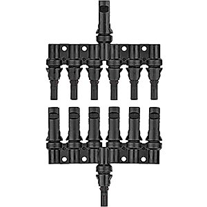 Jtron Solar Branch Connectors Branch Y Connector in Pair MMMMMMF+FFFFFFM for Parallel Connection Between Solar Panels (6)