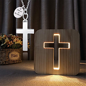 BEILIN S925 Sterling Silver Cross Urn Necklace for Women Men - Keepsake Memorial Cross Cremation Jewelry for Ashes(Always in my heart)
