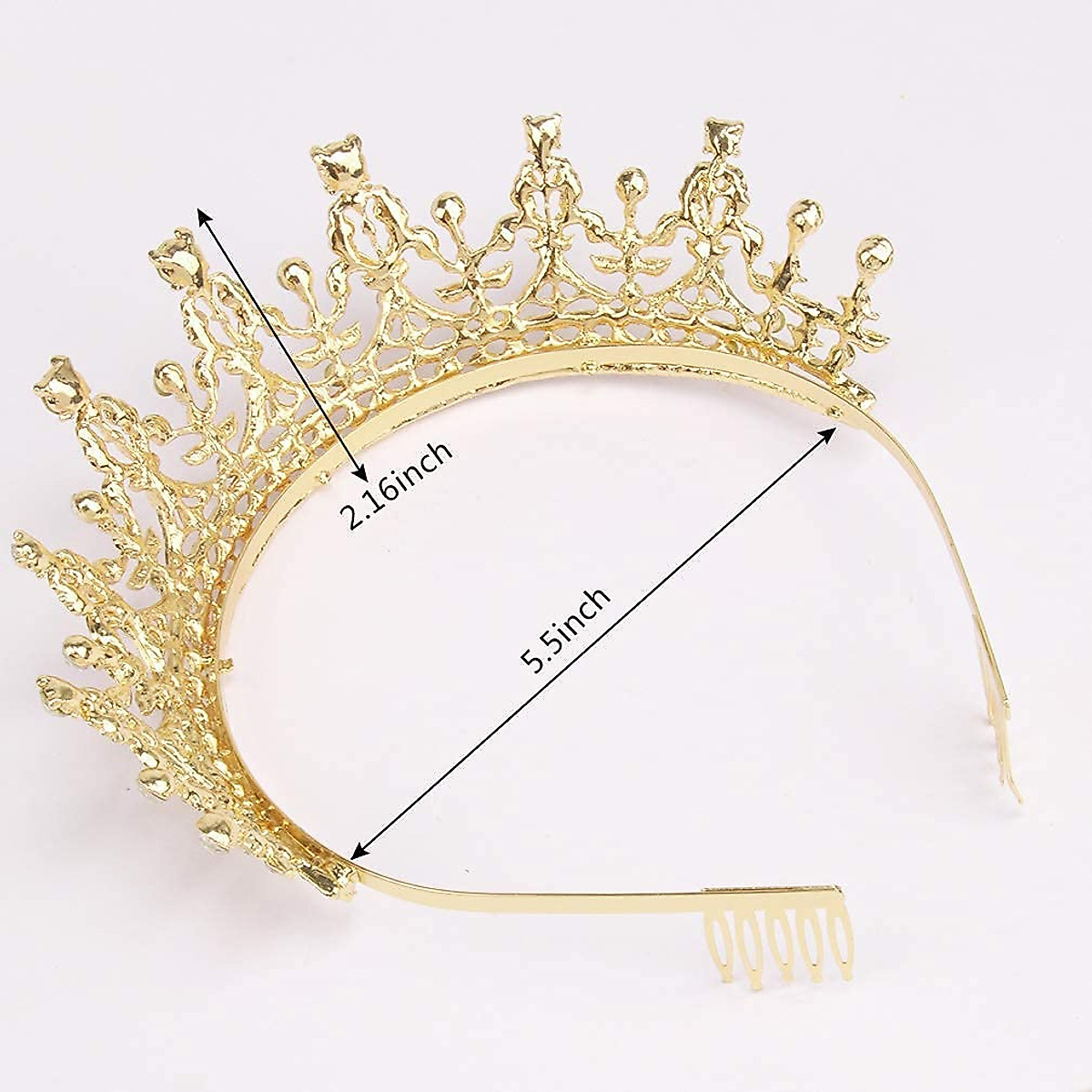 Didder Queen Crown for Womens Gold Princess Elegant Crystal Tiara with Clear Rhinestone Women's Headbands for Halloween Birthday Girls Prom Halloween Bridal Party