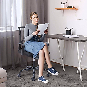 MNHW Black Durable Mesh Back Office Chair Computer Desk Ergonomic Executive Stools FilinyDF Gaming Chair Office Chair Desk Chair Computer Chair Home Office Desk Chairs Gamer Chair Office Chairs