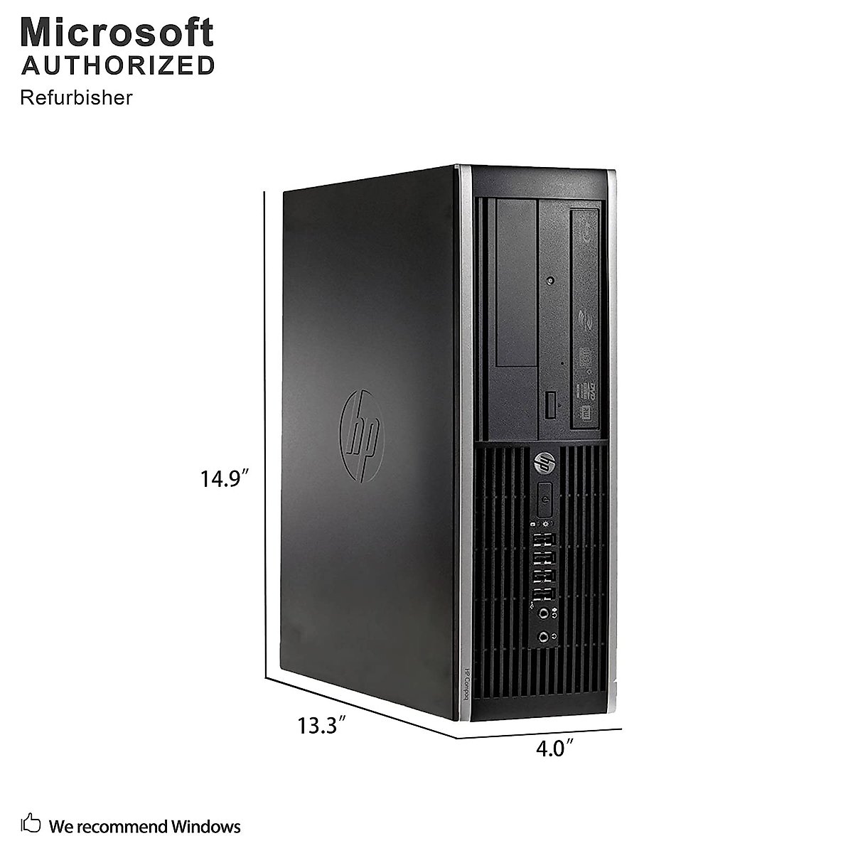 HP Elite Desktop Computer, Intel Core i5 3.2 GHz, 8 GB RAM, 500 GB HDD, Keyboard & Mouse, Wi-Fi, 19" LCD Monitor, DVD-ROM, Windows 10, (Renewed)