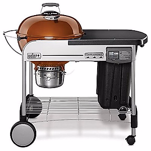 Weber Performer Deluxe Charcoal Grill, 22-Inch, Touch-N-Go Gas Ignition System, Copper