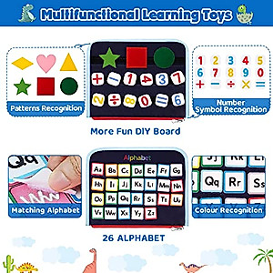 HONGDDY Busy Board, 20 in 1 Montessori Toys for Toddler, Sensory Board with Extra DIY Page for Learning Fine Motor Skills and Travel, Preschool Educational Learning Toys Gift for Boys Girls
