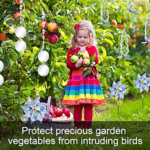 Nitial 39 Pcs Bird Deterrent Devices Outdoor Set 10 Bird Reflective Rods 20 Double Sided Bird Reflector 4 Reflective Pinwheels with Stakes 4 Bird Spiral Reflectors 1 Bird Scare Tape for Yard