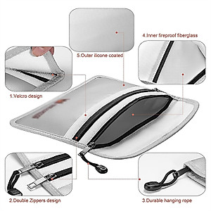 GIUIN File Organizer Fireproof Document Bag Waterproof and Fireproof Money Bag with Zipper Fireproof Safe Storage Pouch File Folders