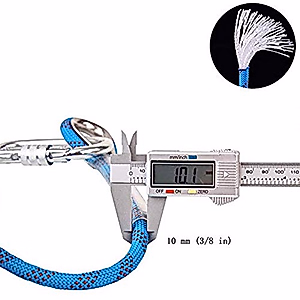 YUZENET Braided Polyester Arborist Rigging Rope (3/8 inch X 100 feet) High Strength Outdoor Rope for Rock Climbing Hiking Camping Swing, Blue/Red