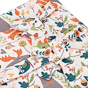 Sumnacon Chair Increasing Cushion - Baby Toddler Kids Infant Portable Dismountable Highchair Booster Cushion Washable Thick Chair Seat Cloth Straps,Animal Forest White