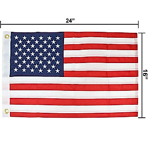 GIFTEXPRESS Heavy Duty American Boat US Flag 12X18 - Embroidered Star Weatherproof US Flag -Strong Sewn with Fish Line