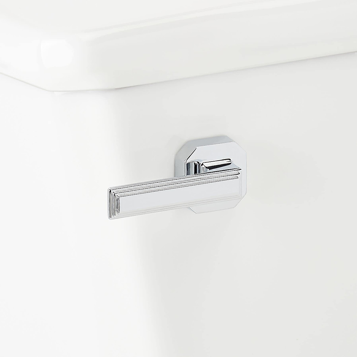 Signature Hardware 482476 Benbrook 1.28 GPF Two Piece Elongated Toilet - ADA Compliant, Bidet Seat Included - White/Matte Black Lever