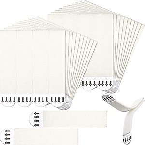 40 Pairs (80 Strips) Picture Hanging Strips Heavy Duty Strips Removable Hook and Loop Tape Frame Hanging Strips for Christmas Party Decorations (White, Large)