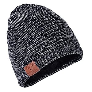 Coucur Bluetooth 5.0 Beanie Hat for Men Women, Winter Knitted Beanie with Bluetooth Speaker, Wireless Beanie Bluetooth Headset, Musical Hat Bluetooth Headphones, Built-in Mic, Gifts for Family Friends