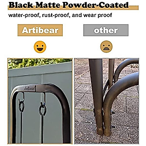 Artibear 4ft Outdoor Firewood Rack With Indoor Small Wood Storage Holder for Fireplace, Black