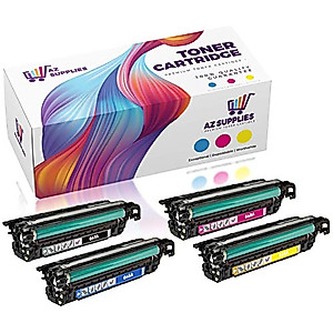 AZ Compatible Toner Cartridge Replacement for HP 647A-648A (CE260A, CE261A, CE262A, CE263A) 4 Pack Set - 1 Black / 1 Cyan / 1 Magenta / 1 Yellow