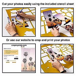 US Photo Map – 24 x 36 inch Light Watercolor United States Travel Memory Map – Personalize with Photos of the States You've Been To - Includes Cutting Stencils and Photo Cropping Website Access