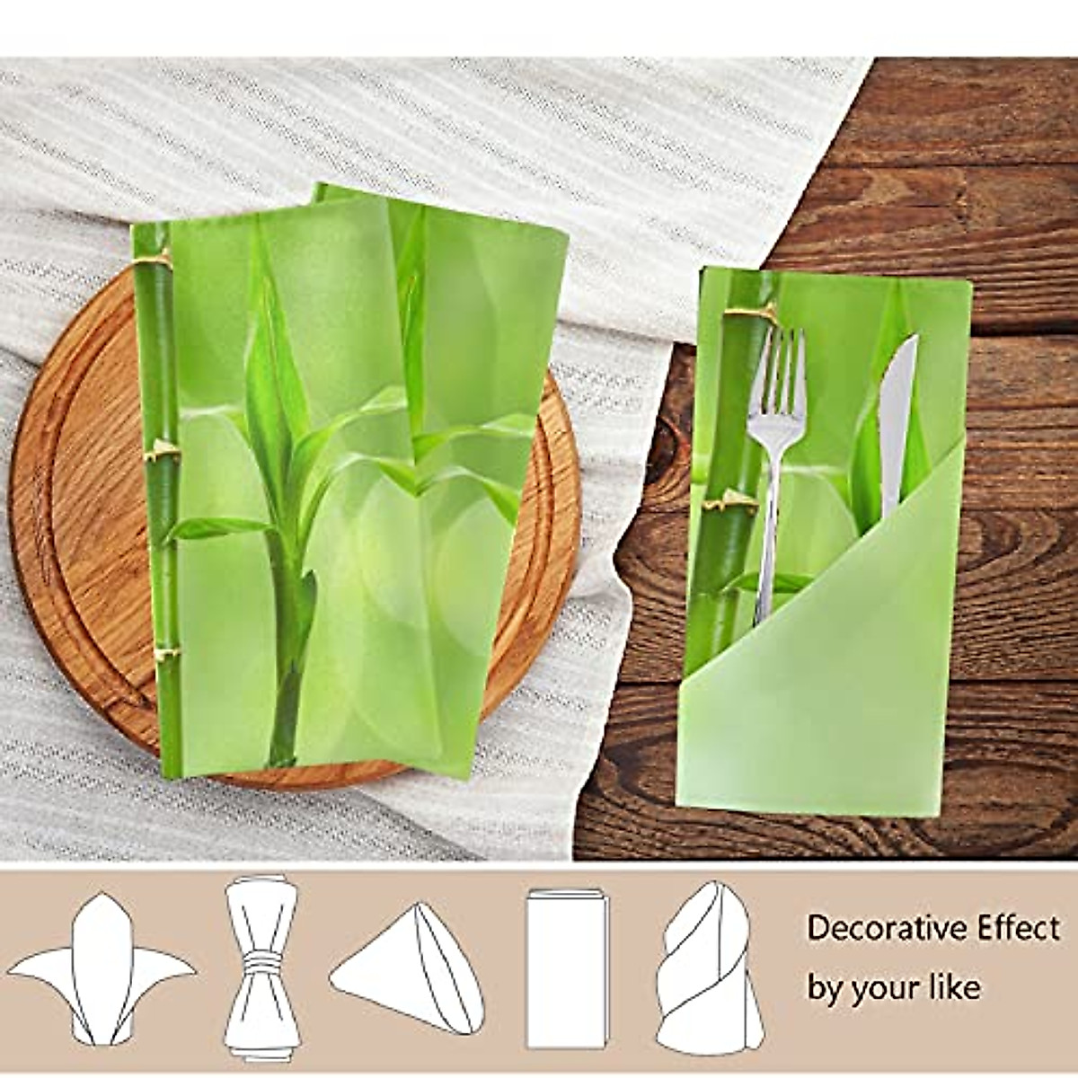 ZzWwR Spa Zen Basalt Stone Rock Bamboo Cloth Napkins, Set of 1 20 x 20 Inch Soft & Comfortable Polyester Dinner Napkins for Dinner, Restaurant, Holiday, Parties