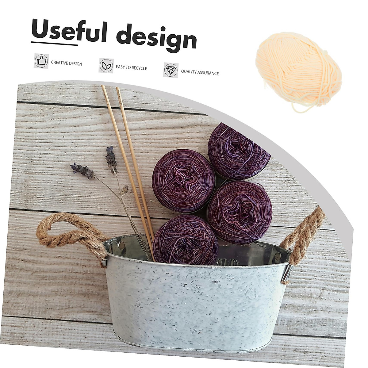 IMIKEYA 50g Milk Cotton Yarn Skeins, Cotton Chunky Hand- Woven Crochet Knitting Wool Yarn Warm Yarn for DIY Adults and KidsCrocheting Sweaters Hats Scarves (Beige Yellow)