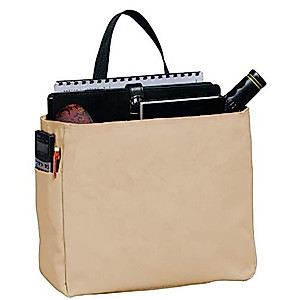 all about me company Personalized Monogrammed Shoulder Bag with Custom Text Essential Canvas Tote Bag with Customizable Embroidered Monogram (Stone)