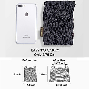 Universal Baby Stroller Organizer Polyester Net Mesh Storage Bag with Extra Large Storage Space, Non-Slip and Adjustable Stroller Accessories for Carrying Diaper Toys and Snacks (Black)