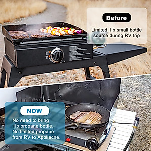 Kohree 7ft Propane Quick Connect Hose for RV to Gas Grill, 1/4" LP Quick Connect Propane Hose for 1 LB Portable Appliance to RV 1/4" Female Quick Disconnect