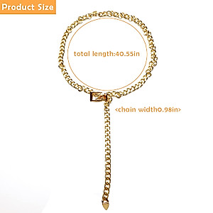 2 Pack Chain Belts for Women Alloy Chunky Wasit Chain Belt Adjustable Boho Punk Link Belly Body Chain Belts Jewelry Chain Belts for Girls Dresses