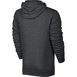 Men's Nike Sportswear Club Full Zip-Up Hoodie, Fleece Hoodie for Men with Paneled Hood, Charcoal Heather/Charcoal Heather/White, S-T