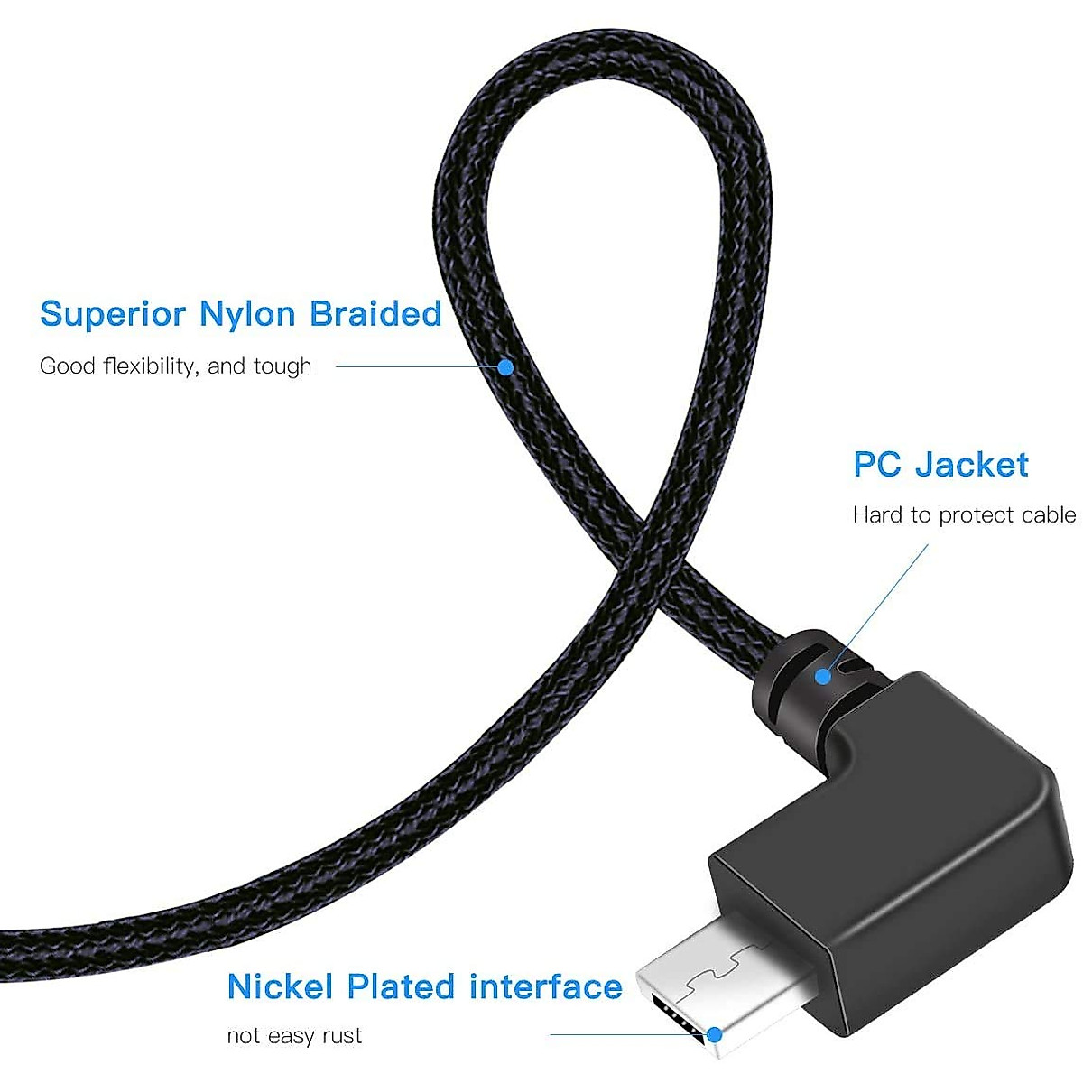 RCstyle Durable Micro USB-IOS Cable Compatible with DJI Mavic Air/Pro/Mini/Spark (to Type-C)