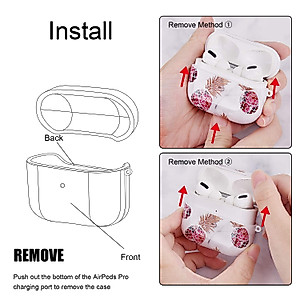 AirPods Pro 2nd Generation/1st Generation Case-KOREDA Cute Printed Design Hard Case for Airpods Pro 2, Shockproof Protective Cover for Airpods Pro with Keychain for Women Men