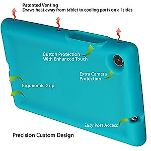 BobjGear Bobj Rugged Tablet Case for Lenovo Tab M8 HD TB-8505FS, TB-8505XS and 3rd Gen TB-8506FS, TB-8506XS Kid Friendly (Terrific Turquoise)