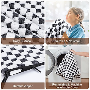 MIXJOY Heated Dog Bed, 11 Adjustable Temperature Dog Heating Pad Indoor with Timer, Pet Heating Pad for Dogs Cats, Electric Cat Heating Pad with Washable Cover, Heated Pet bed-28''x16'', Medium