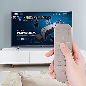 [2 Pcs] Protector Cover for PlayStation 5 Media Remote Cover, Anti-Slip Silione Skin Case Sleeve for PS5 Remote Control, Shock Absorption Washable (Gray+Transparent)